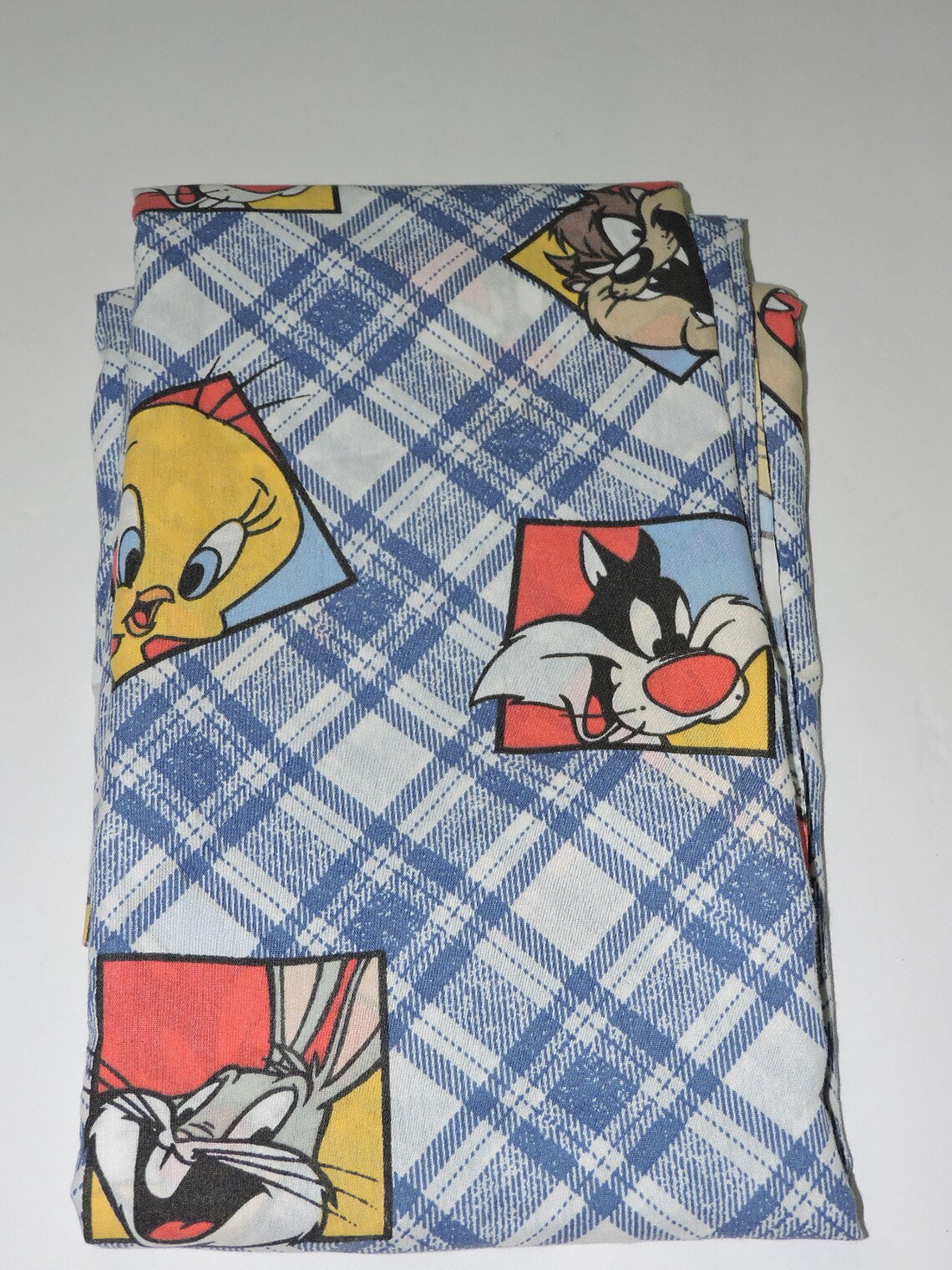Looney Tunes Plaid Twin Flat Bed Sheet 1995 Tweety Slyvester - Etsy