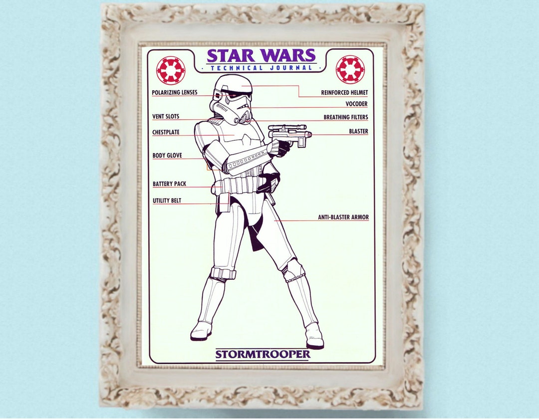 STAR WARS Stormtrooper Technical Drawing Blueprint Page - Etsy