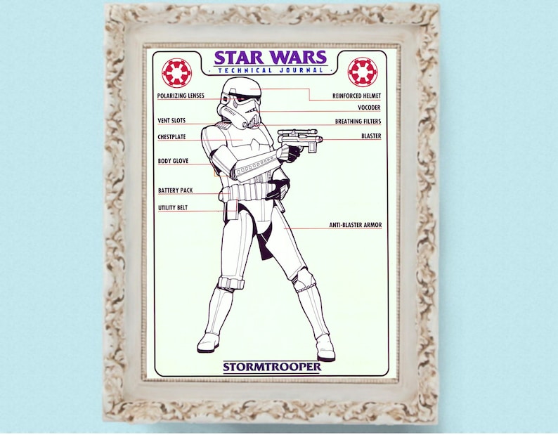 STAR WARS Stormtrooper Technical Drawing Blueprint Page - Etsy Australia