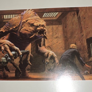 1983 Luke Vs Rancor Original Vintage Star Wars ROTJ Painting Print by ...