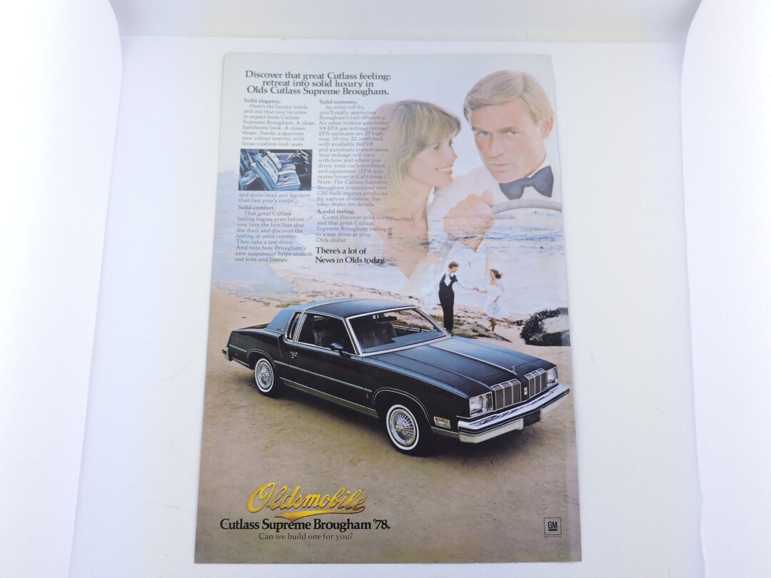 Authentic 1978 Oldsmobile Cutlass Supreme Brougham Car Automotive Print ...