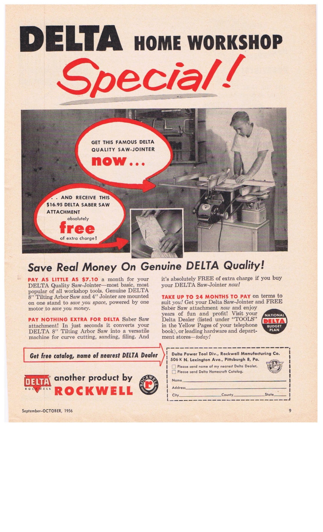 4x 1950s Delta Tools Power Tools Antique Tool Advertisements - Etsy