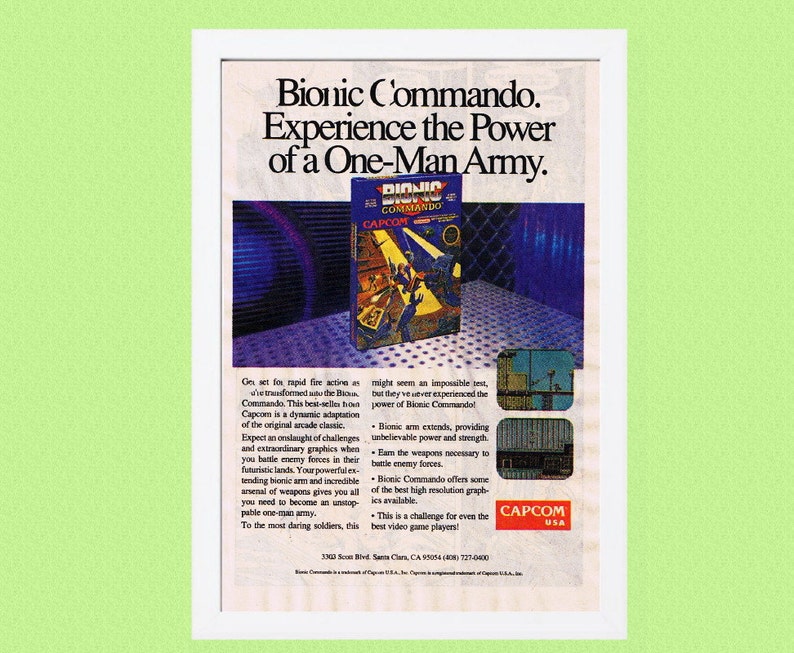 1988 2x BIONIC COMMANDO Nintendo NES Video Game Advertisement Ad Pages ...