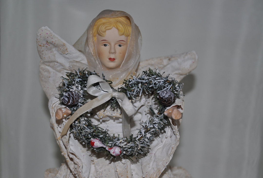 Vintage Paper Mache Cone Christmas Angel Ornament Figurine - Etsy