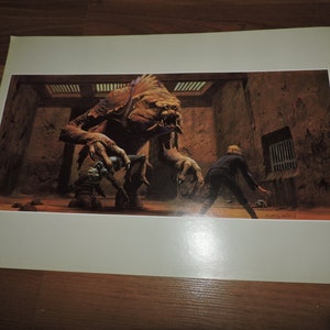1983 Luke Vs Rancor Original Vintage Star Wars ROTJ Painting Print by ...
