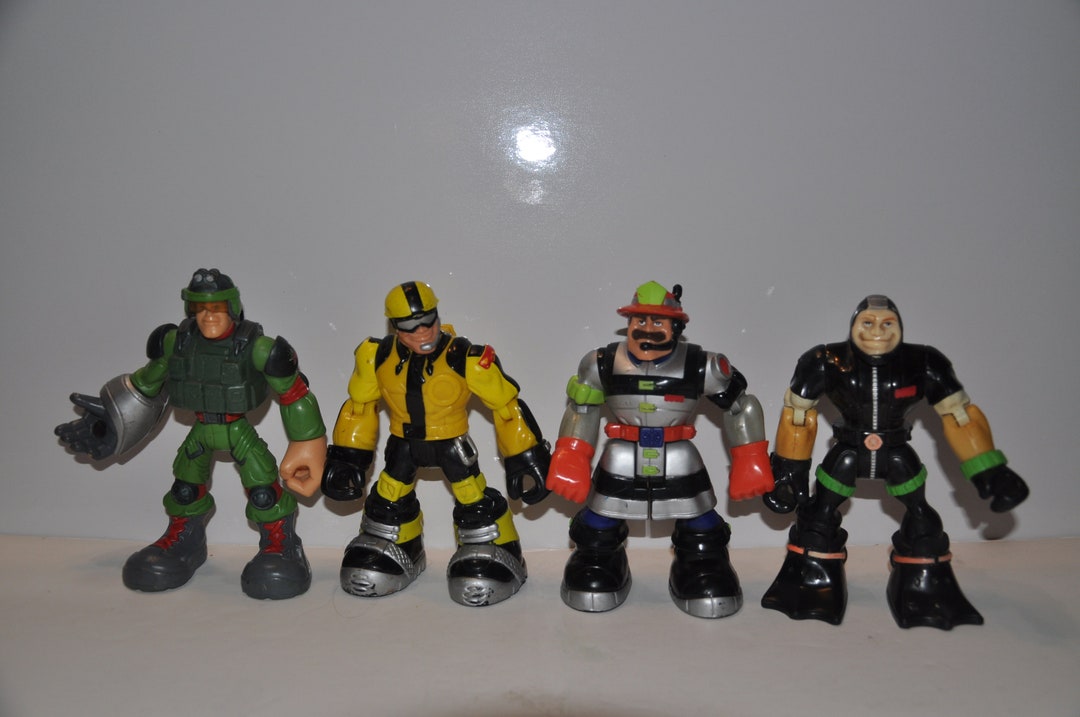 Vintage Fisher Price / Mattel Rescue Heroes Lot of 4 Action Figures ...