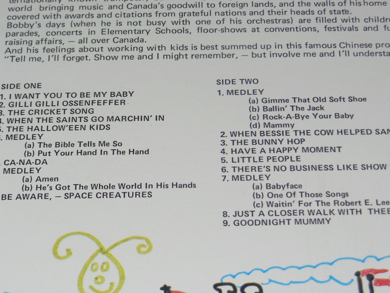12" the Bunny Hop Record Bobby Gimby Ca-na-da Famous Canadian Song ...