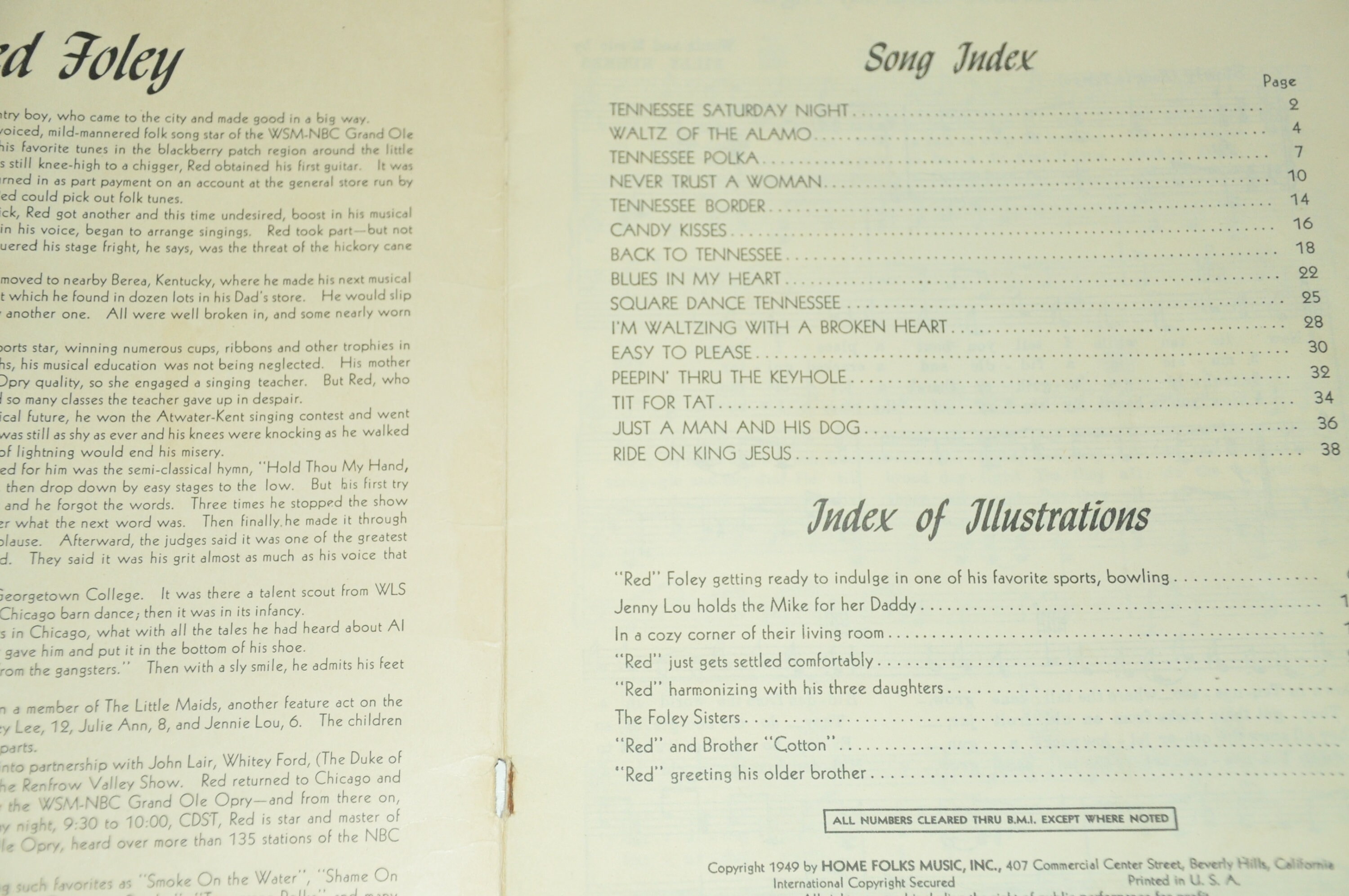 Red Foley's Homespun Hits Vintage Songbook - Folk / Country Music Books ...