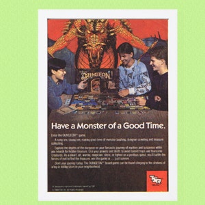 2x 1989 DUNGEON RPG TSR Board Game Vintage Toy Ads - Etsy
