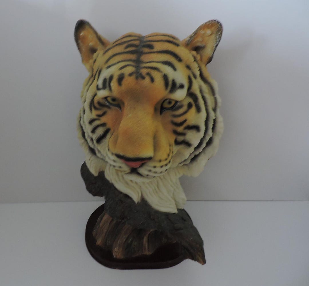 17" Resin Tiger Head Statue - Etsy