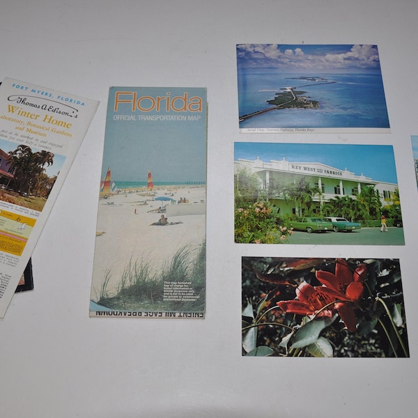 Florida Map Postcards - Etsy