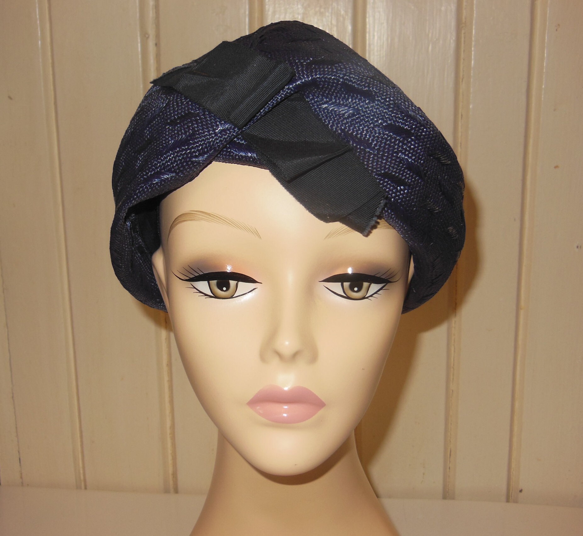 Vintage Eaton's Ladies Navy Blue Hat | Etsy