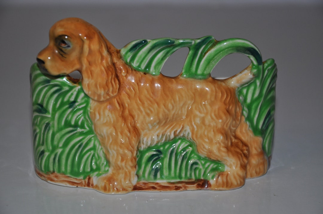 Cocker Spaniel Dog Planter Vintage Animal Figurine Vase Ceramic Flower ...