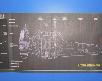 Star Wars X-wing Fighter Blueprint Style Print 8x10 - Etsy