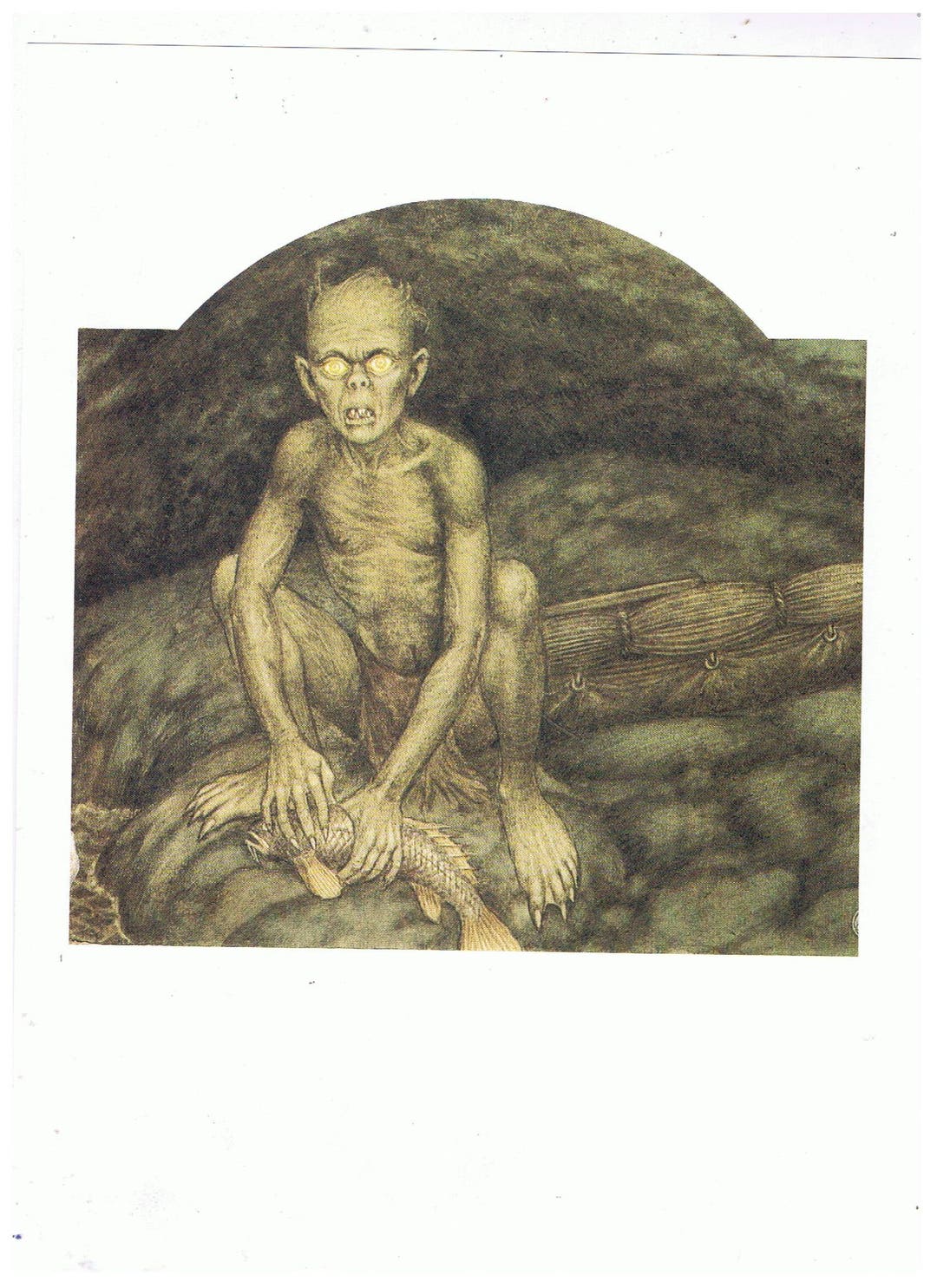 GOLLUM Vintage J.R.R. Tolkien Hobbit / LOTR Painting Print - Etsy