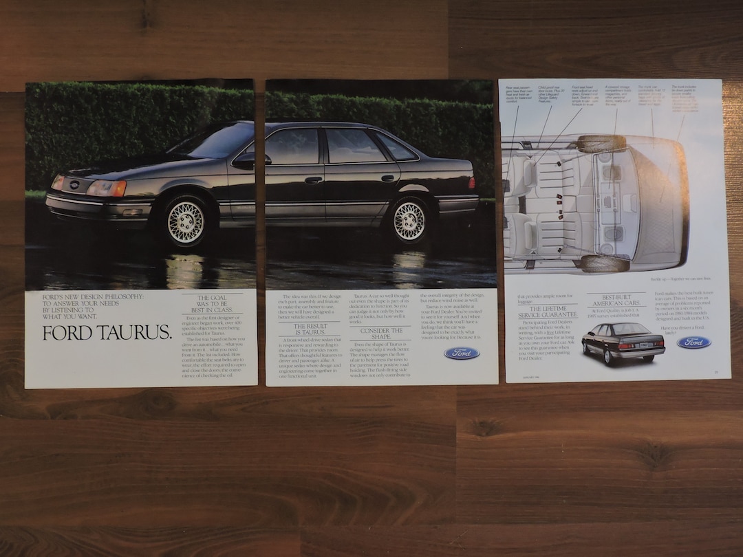 1986 FORD Taurus Authentic Vintage Car Print Advertisement - Etsy