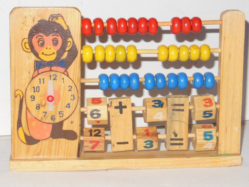 Vintage Monkey Abacus Counting Toy - Etsy
