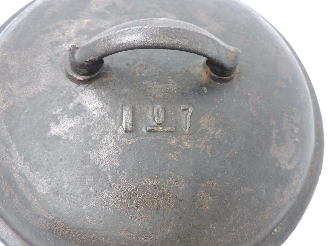 Antique Martin Stove & Range #7 Cast Iron Bean Pot or Dutch Oven Lid No ...