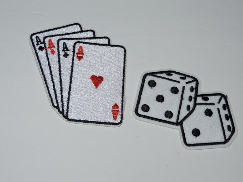 Lot of 2 Playing Cards and Dice Iron-on Clothing Patches - Etsy