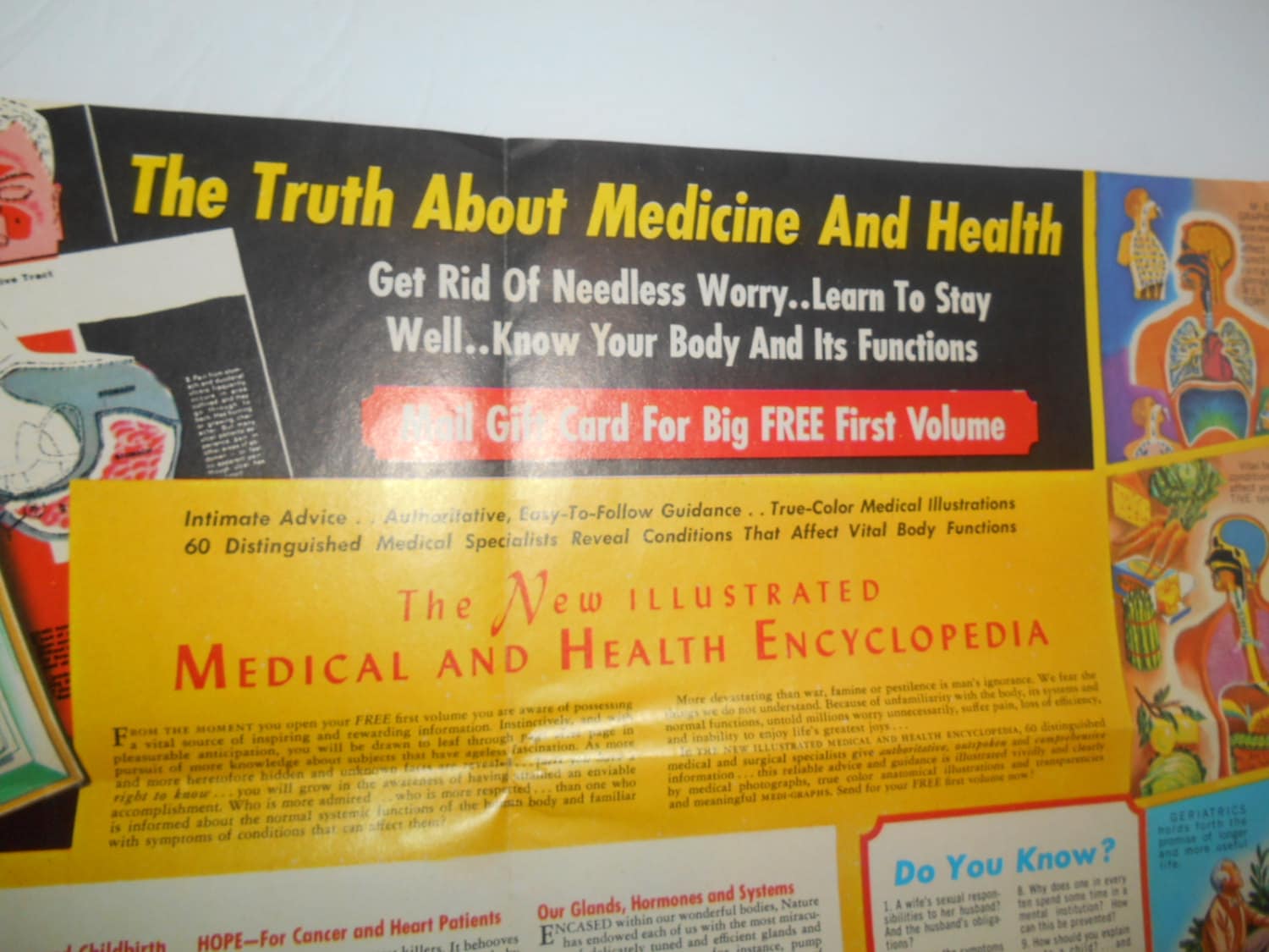 1960s Medical Encyclopedia 2-Sided Advertisement Poster 16x21 | Etsy