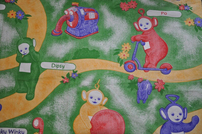 Teletubbies Vintage Curtains Fabric | Etsy