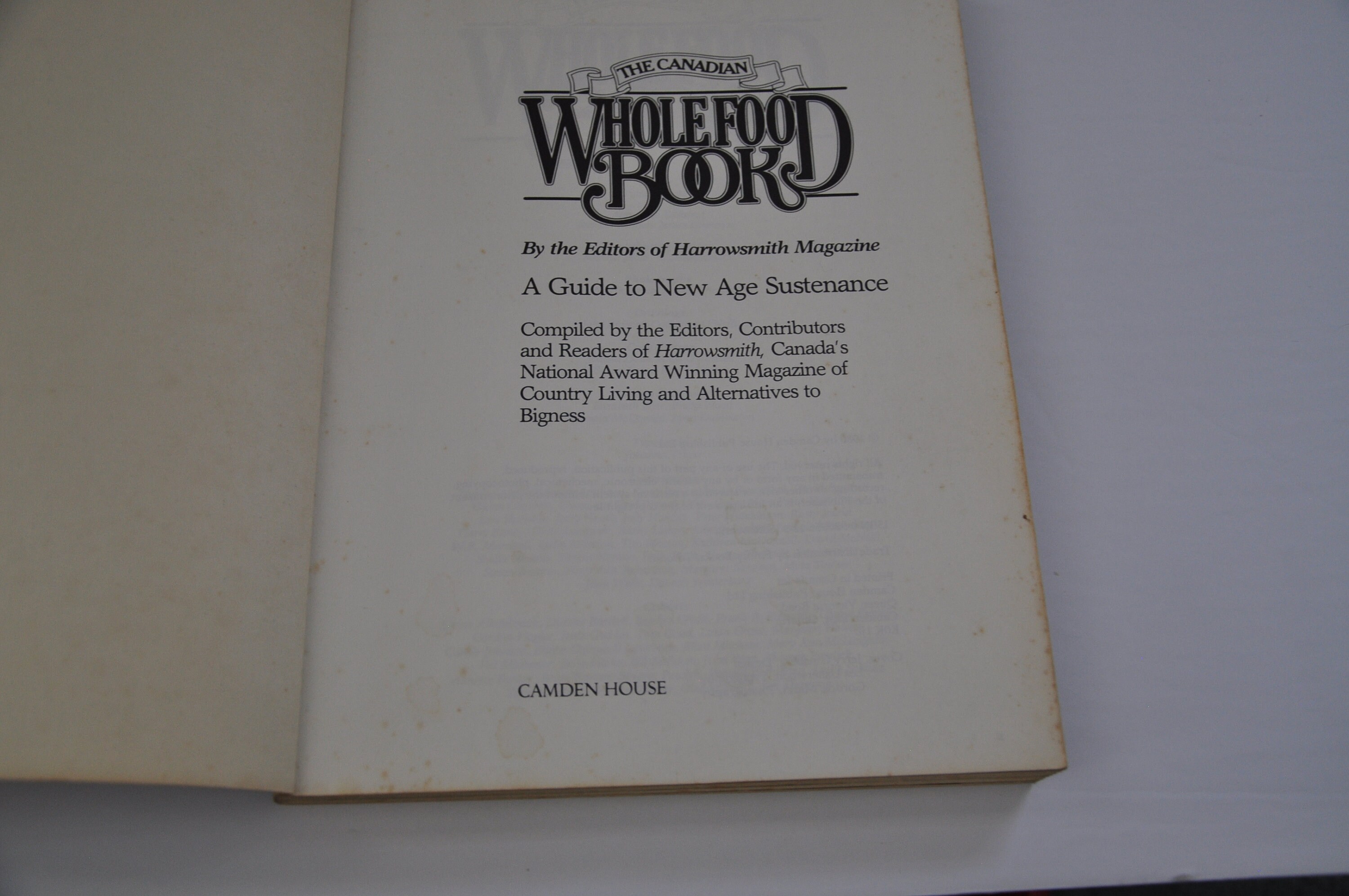 Harrowsmith Whole Food Book Vintage Softcover Book - Etsy UK