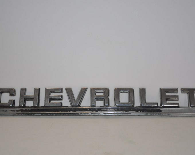 Vintage Chevrolet Script Letters Logo Car Emblem Trim Part/ Metal ...
