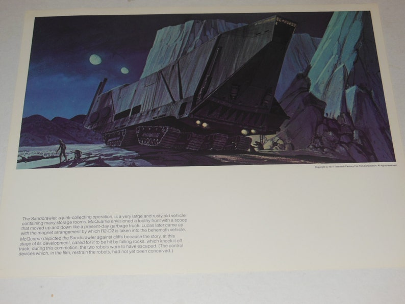 Jawas Sandcrawler 1977 Original Vintage Star Wars Painting Print by ...