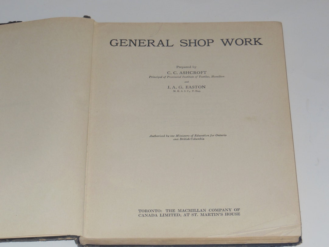 1940s Machine Shop Book General Shop Work Vintage Hardcover - Etsy