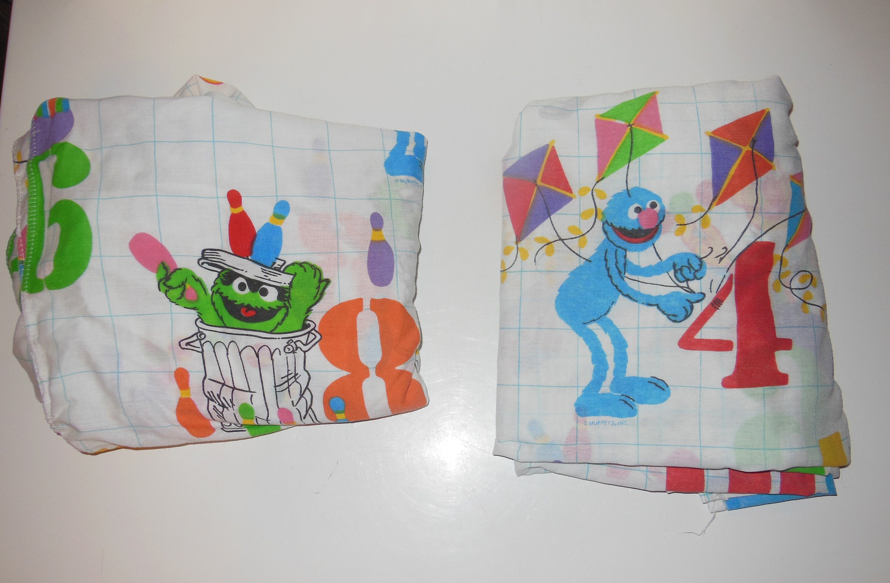 Lot of Sesame Street '90s Twin Size Fabric Bed Sheets & | Etsy