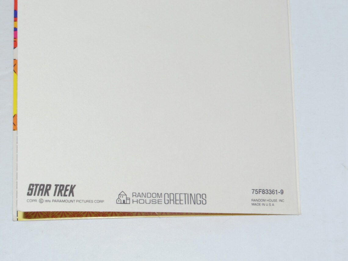 1976 Large Star Trek Congratulations meritorious Service | Etsy