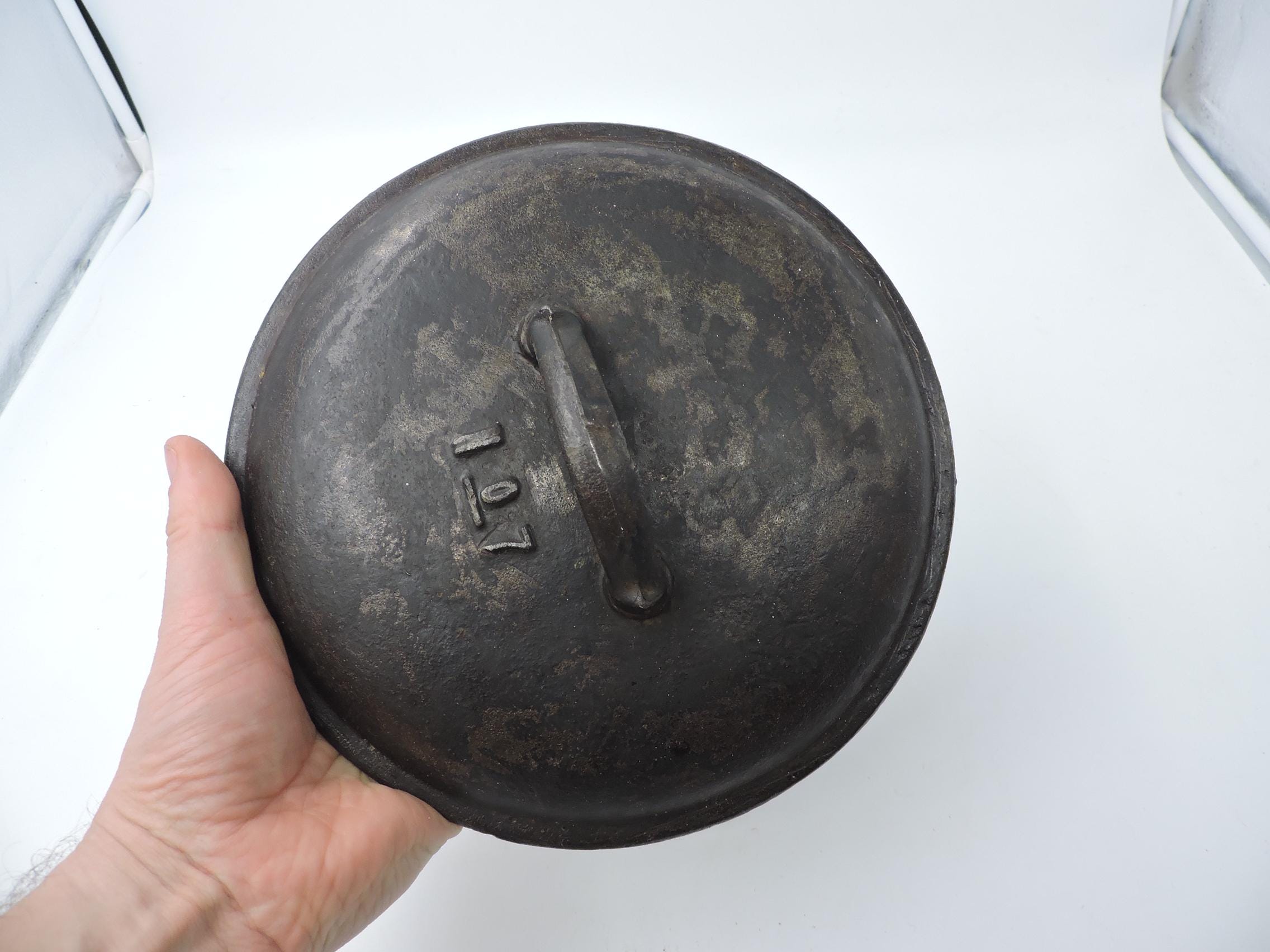 Antique Martin Stove & Range #7 Cast Iron Bean Pot or Dutch Oven Lid No ...