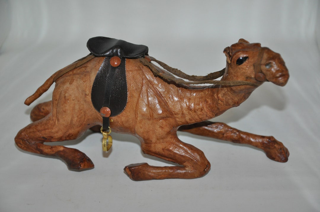 Leather Wrapped Sitting Kneeling Camel Figure Statue Vintage - Etsy