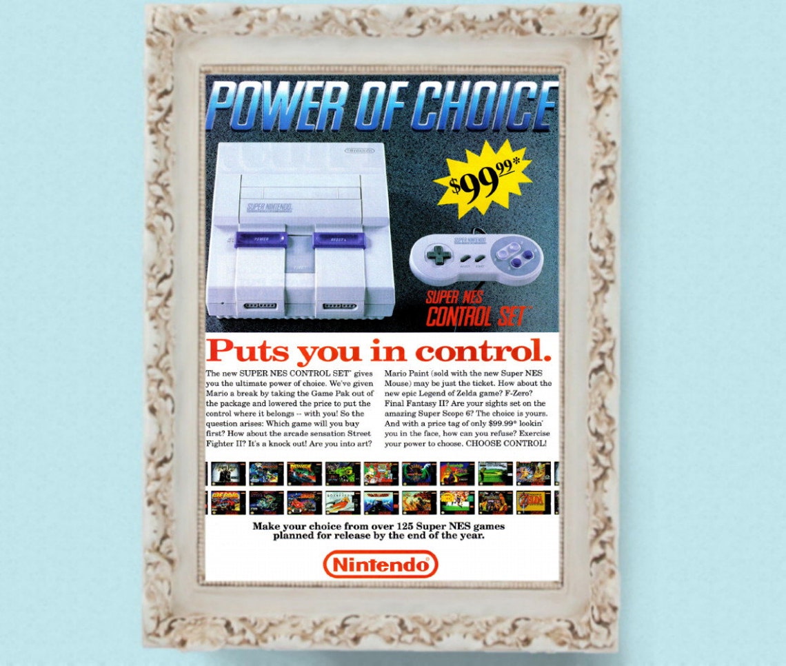 1992 SNES Super Nintendo Vintage Video Game Ad - Etsy