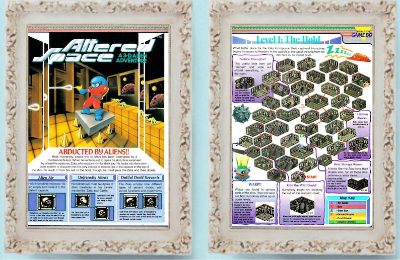 2 Page Altered Space 1991 Nintendo Game Boy Vintage Video Game Ad ...