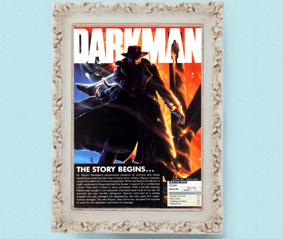 3 Page DARKMAN 1991 Nes Nintendo Vintage Video Game Ad Feature - Etsy