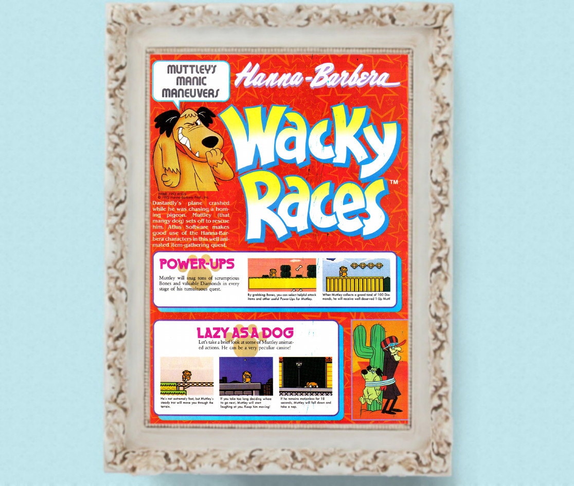 2 Page 1992 Wacky Races Nintendo NES Vintage Video Game Ad | Etsy