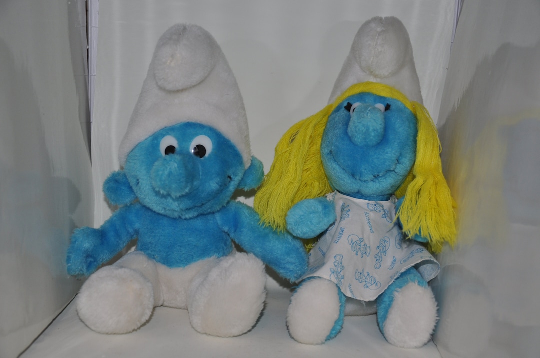 Two Vintage Smurf Stuffed Plush Toys - Etsy