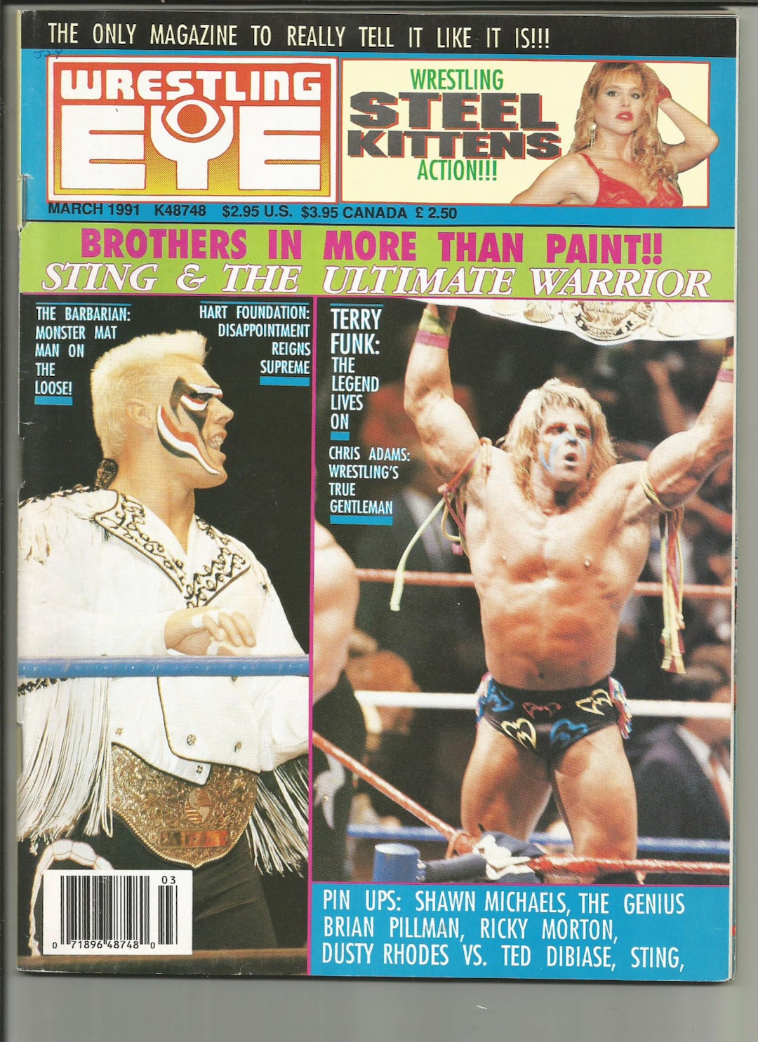Wrestling Eye Magazine March 1991 Sting, the Ultimate Warrior Cover - Etsy