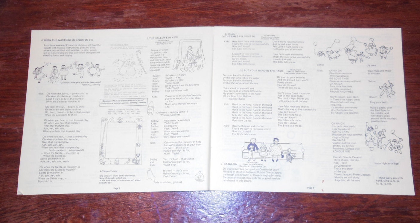12" the Bunny Hop Record Bobby Gimby Ca-na-da Famous Canadian Song ...