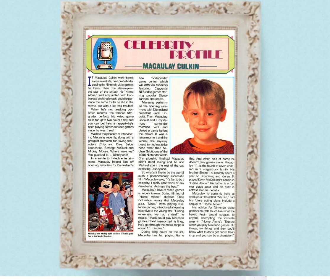 1991 Macaulay Culkin Home Alone Video Game Actor Interview - Etsy