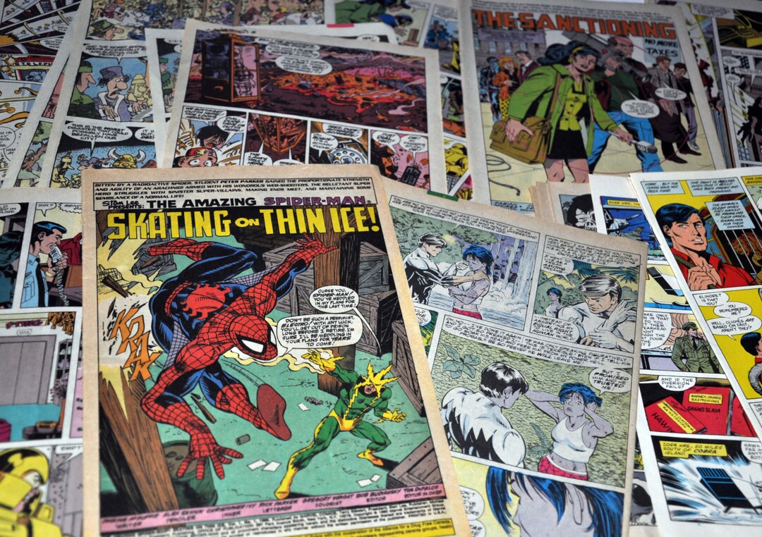 90x Vintage Mixed Comic Book Pages - Etsy