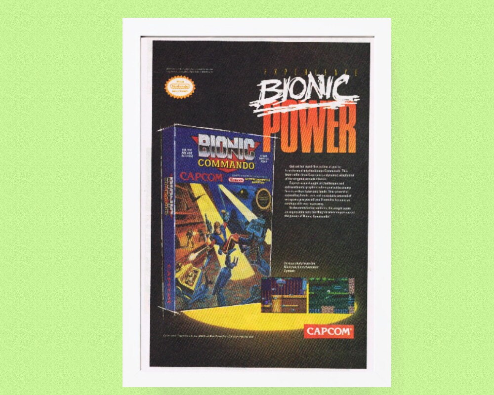 1988 2x BIONIC COMMANDO Nintendo NES Video Game Advertisement - Etsy