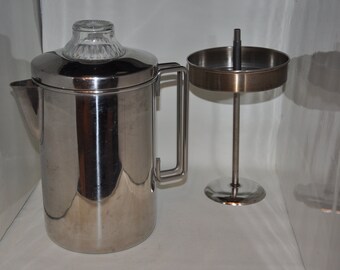 Vintage Mirro Stovetop Pedestal Coffee Pot Percolator 5962M 9 Cup - Etsy