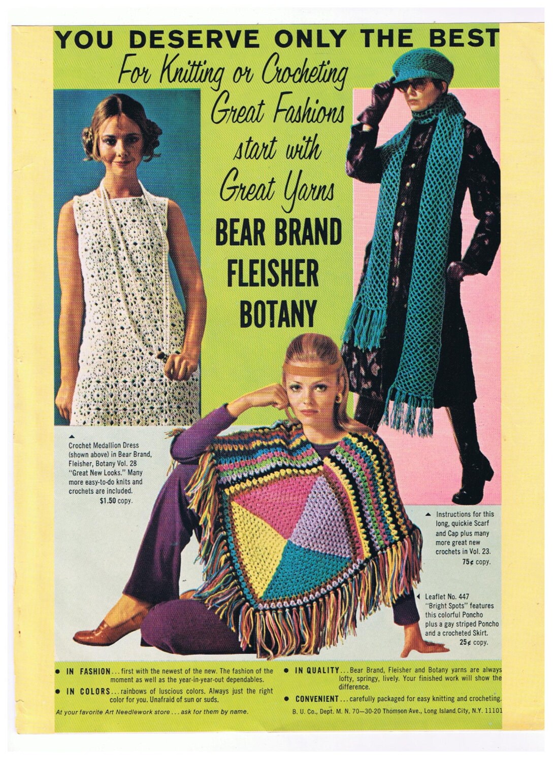 1970s Vintage Yarn Advertisement Page - Etsy