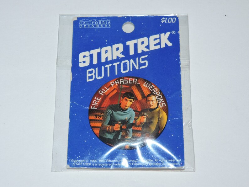 Vintage 1987 Star Trek Original Series Pinback Buttons Kirk - Etsy