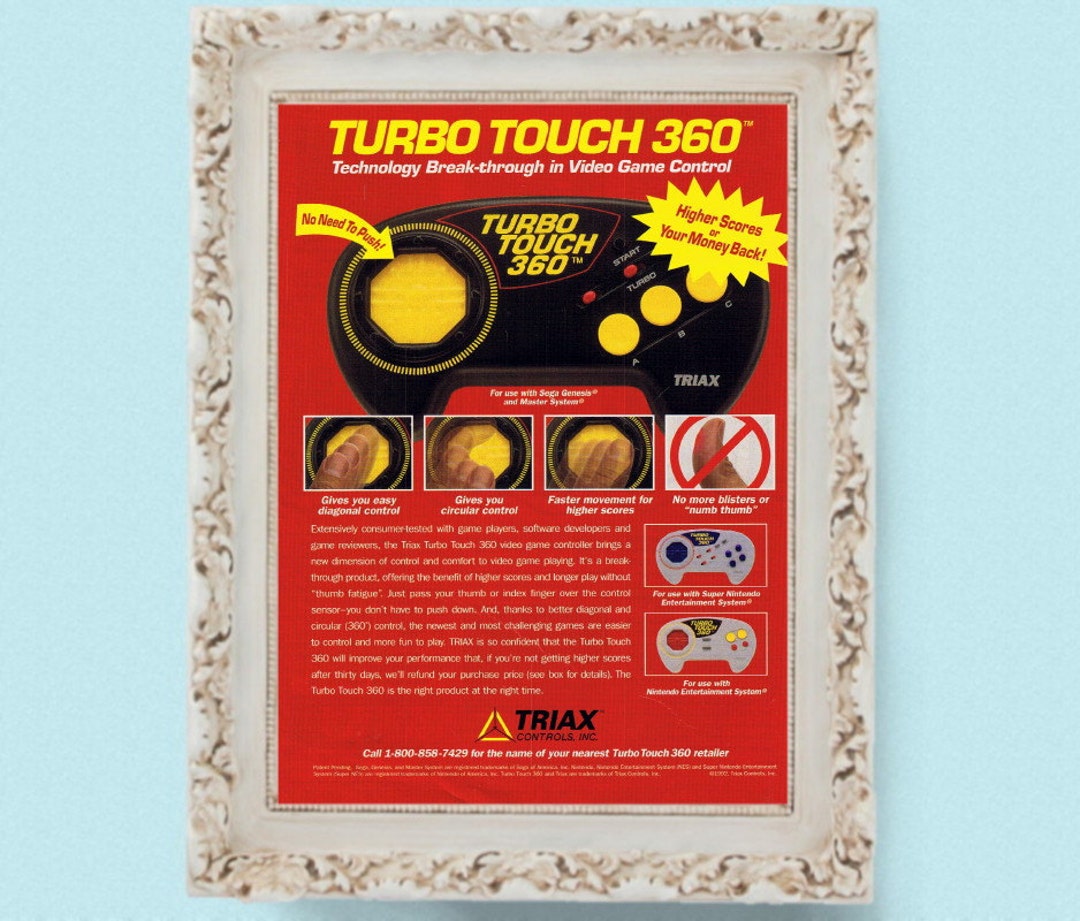 1992 Turbo Touch 360 Controller Nintendo NES Vintage Video Game Ad - Etsy
