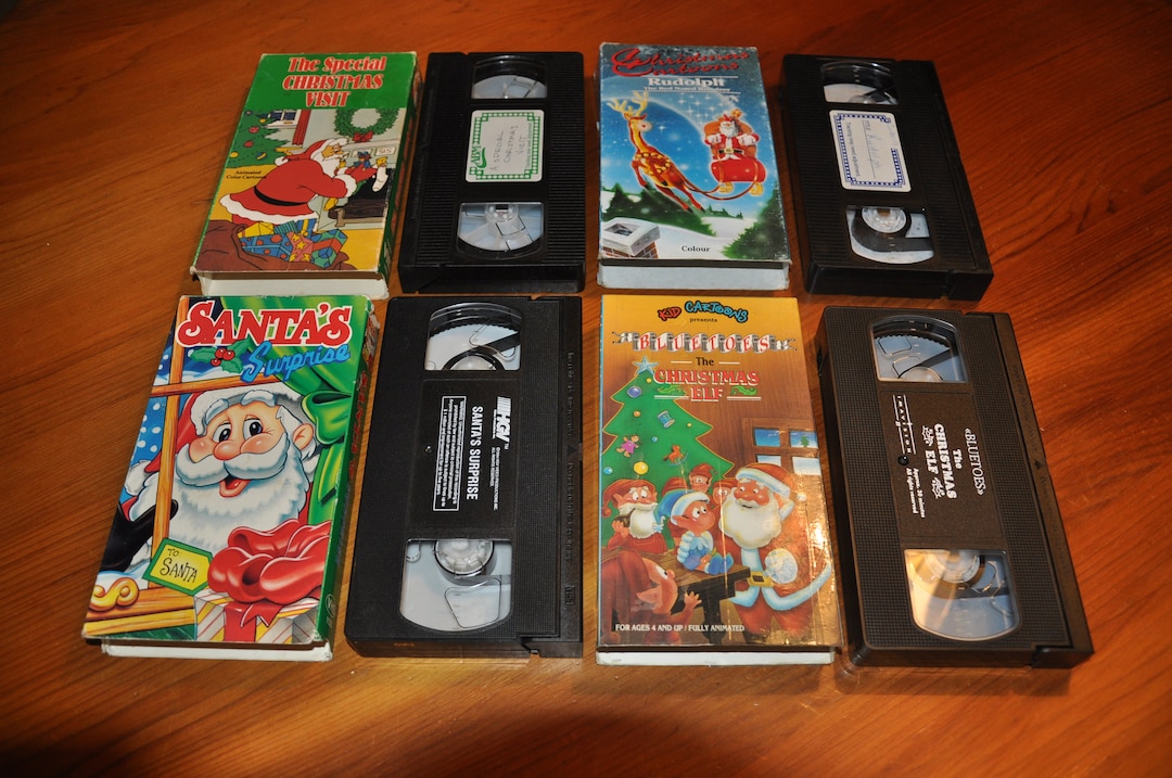 Lot of 4 Vintage 1990s Christmas Cartoons VHS Cassette Tapes - Etsy