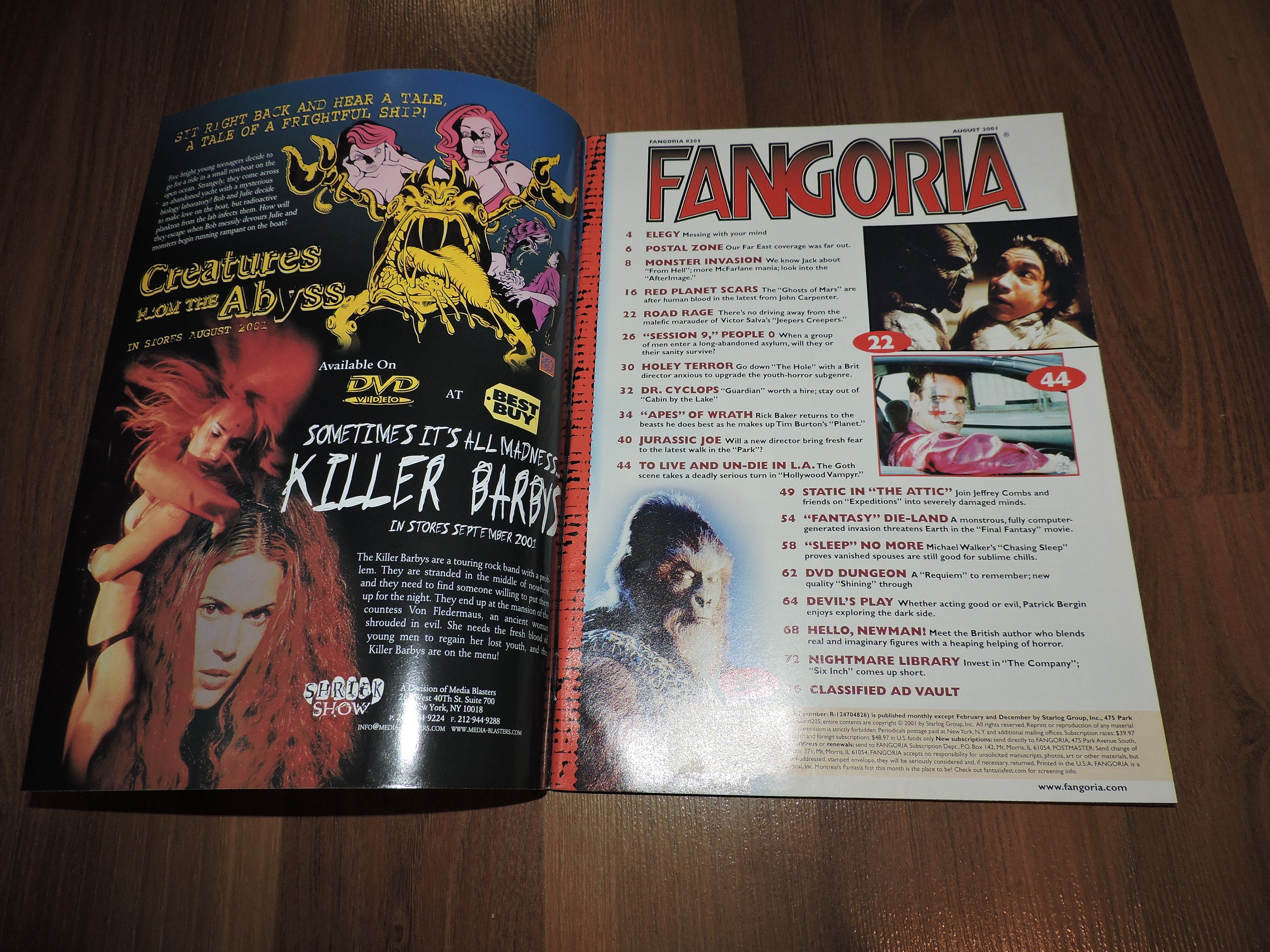 FANGORIA Horror Entertainment Magazine Issue 205 2001 Planet | Etsy