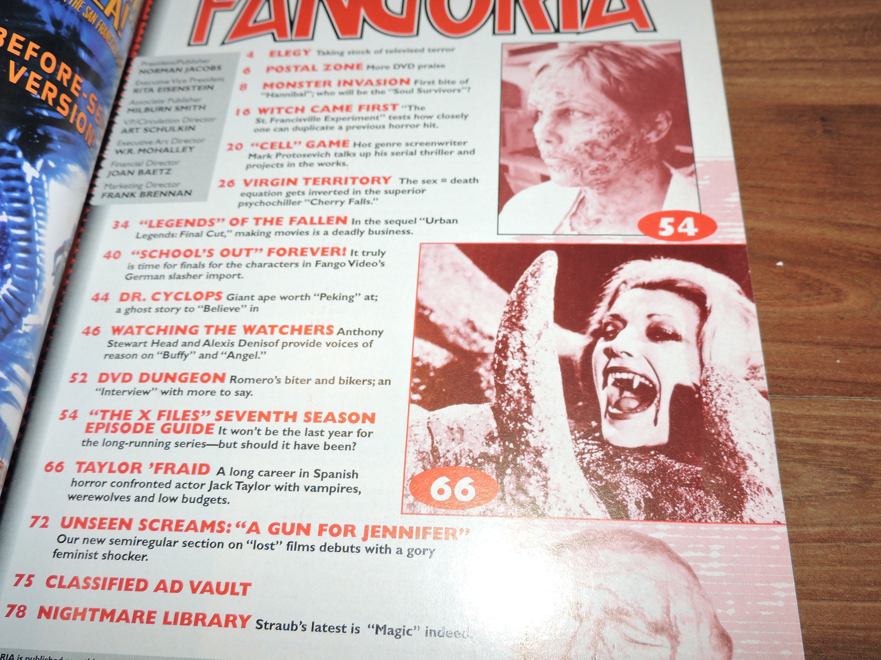 FANGORIA Horror Entertainment Magazine Issue #196 2000 Jennifer Lopez ...